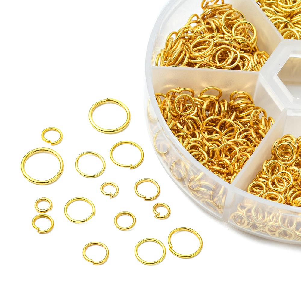Bindring, Guldfärg Öppna Box - Bindringar - Smyckesdelar - Andekvarts.se