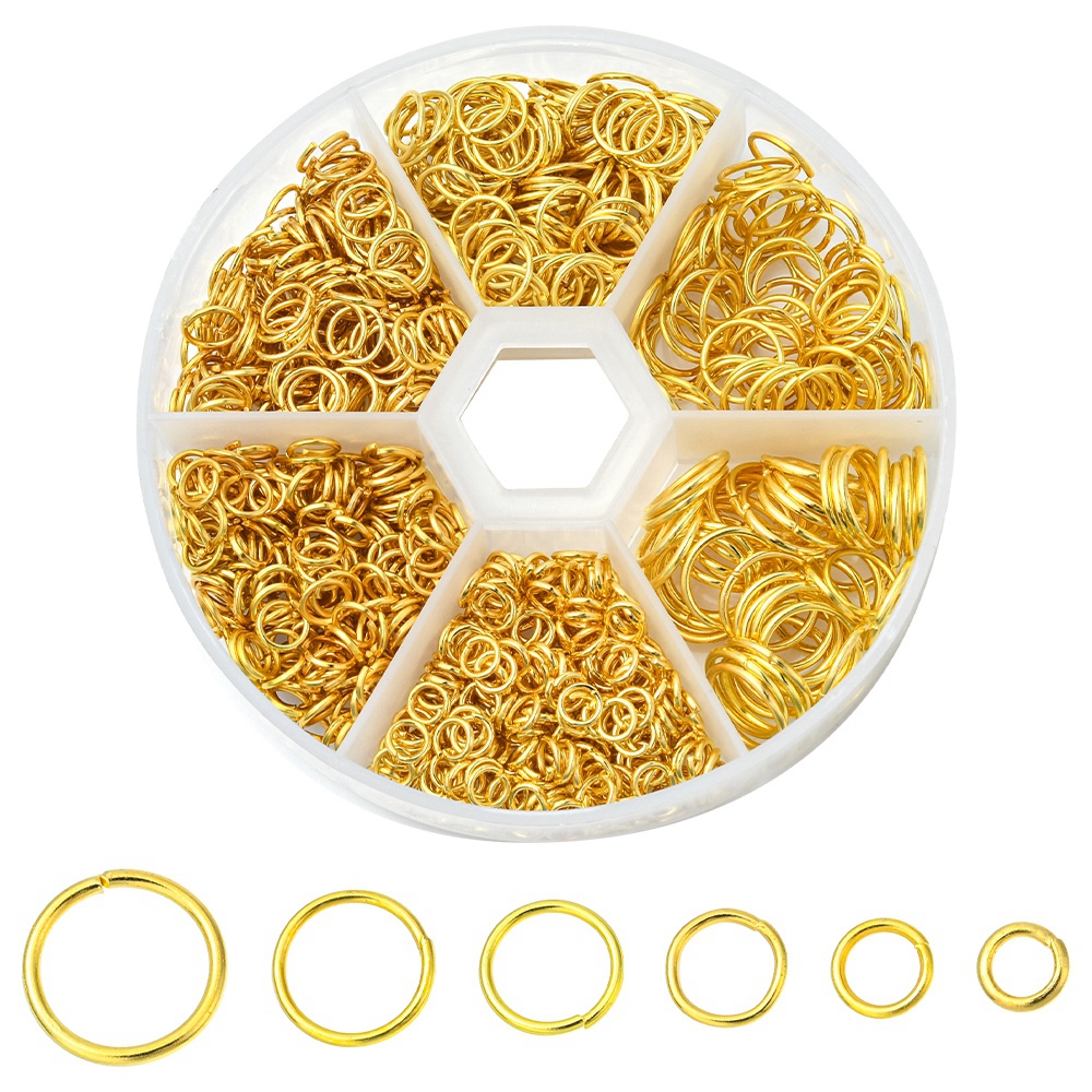 Bindring, Guldfärg Öppna Box - Bindringar - Smyckesdelar - Andekvarts.se
